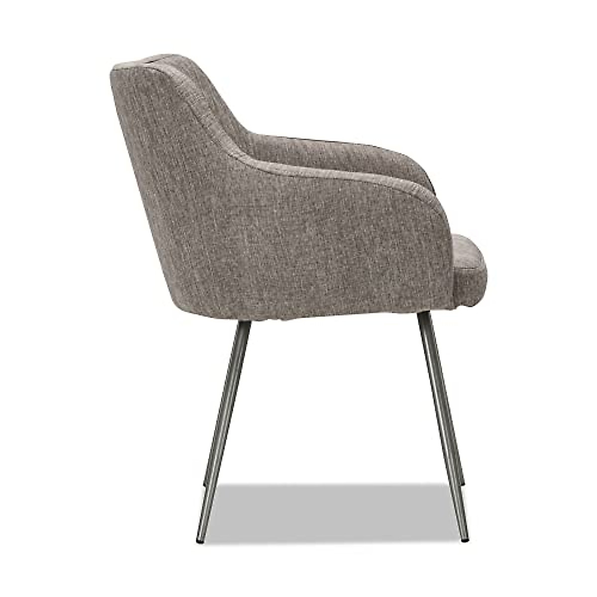 Alera ALECS4351 Captain Series Chrome Base 24 in. x 24.5 in. x 30.25 in. Guest Chair - Gray Tweed