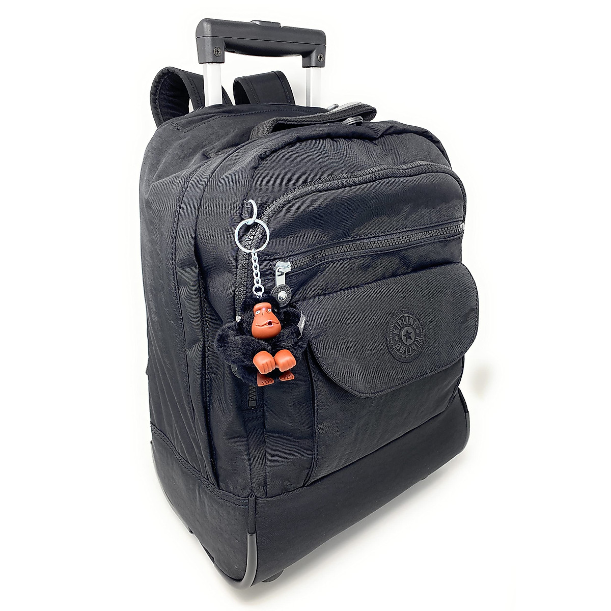 Kipling Sanaa Large Metallic Rolling Backpack (Black Tonal, One Size)