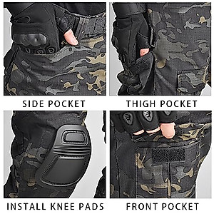 Men Combat Airsoft Tactical Military Army Trousers CP Hiking Camo1 Multi-Pocket Pants Ruin Gray XL