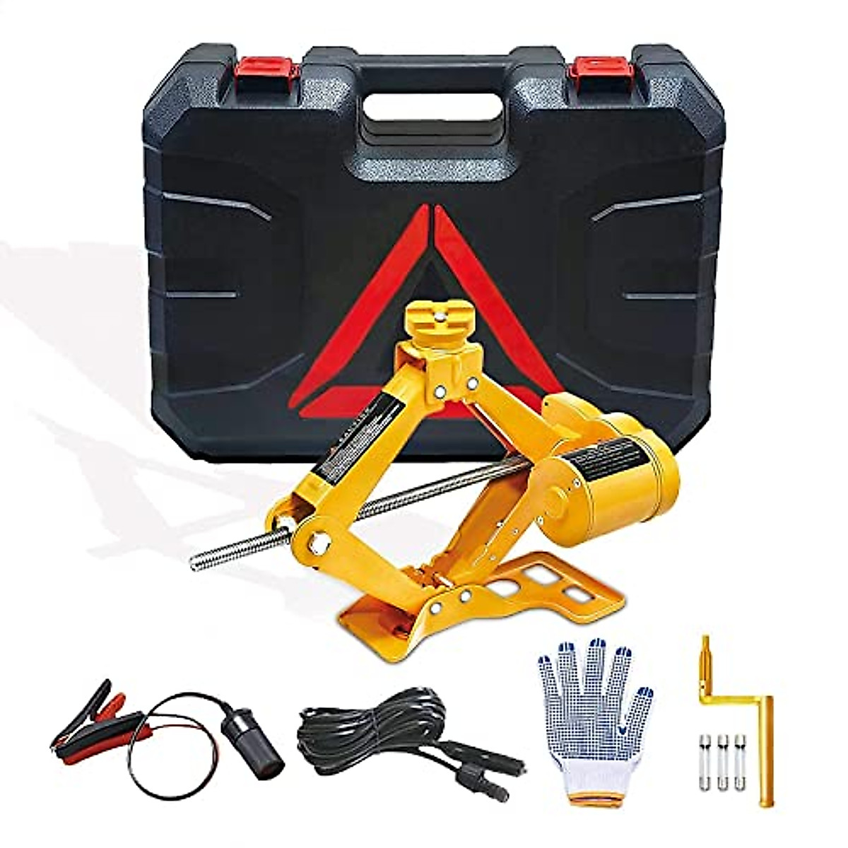 Simtamy Electric Car Jack 2 Ton 12V Electric Scissor Jack with Storage Box for Car SUV Tire Changes (Lifting rang: 4.72~14.72 inch)