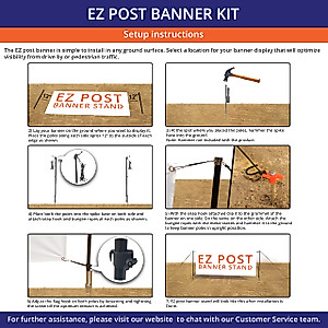 BannerBuzz EZ Post Banner Stand for 10' W X 4' H Banner, Outdoor Advertising Stand with Carrying Bag (Hardware only)