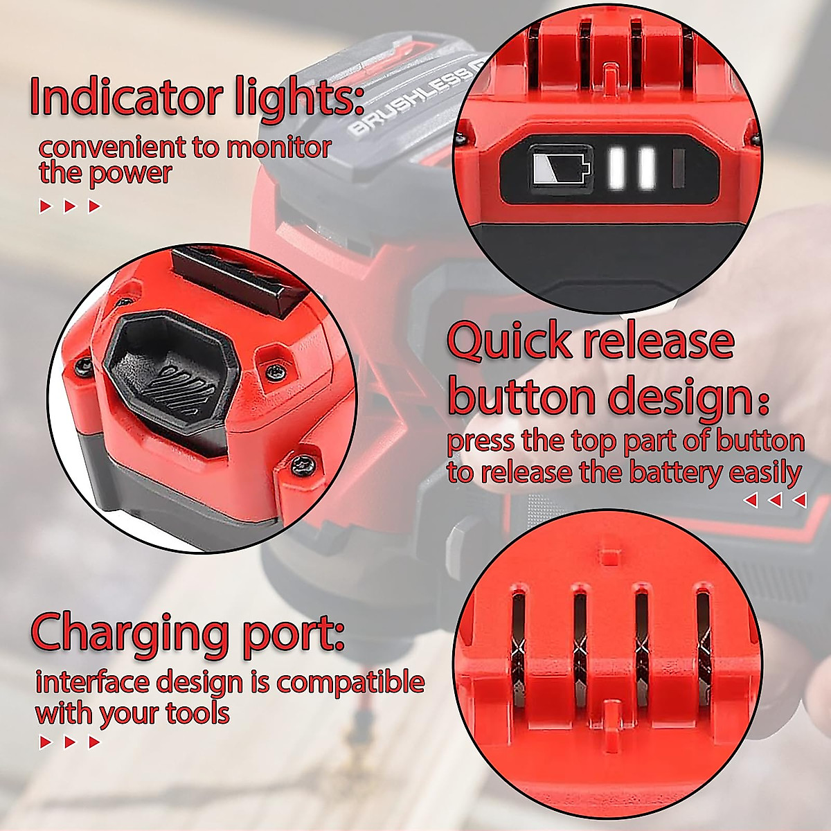 Powerost V20 20V Lithium Battery: Replacement for Craftsman 20V Battery CMCB204 CMCB202 CMCB201 Cordless Drill Tools - 6Ah 20 Volt Max Battery Pack
