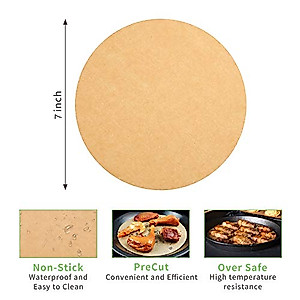 Melala 200Pcs Parchment Paper Rounds 7 Inch, Unbleached Non-Stick Precut Parchment Paper Liners for Tortilla Press, Air Fryer, Round Cake Pan,Springform Pan,Toaster Oven(Unbleached)