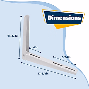 Pearwow Mini Split Wall Mounting Bracket for 9000-18000 BTU Universal Ductless Air Conditioner Heat Pump Systems,Compressors,Condenser Units,Support up to 280lbs