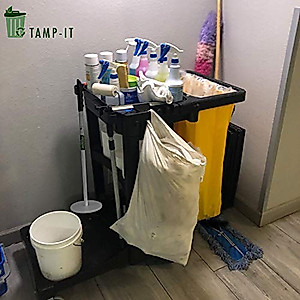 TAMP-IT Mighty Mini Manual Trash Compactor Frees Up Space in Bins, Receptacles, Dumpsters Reduce Trips to Dispose Trash Cost Effective (18" - 7 1/2" D)