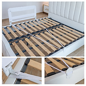 XHTAKPO Guard Rails for Bed,Reinforced Anchor Safety System for Baby Double Bed Rail White Without Cotton