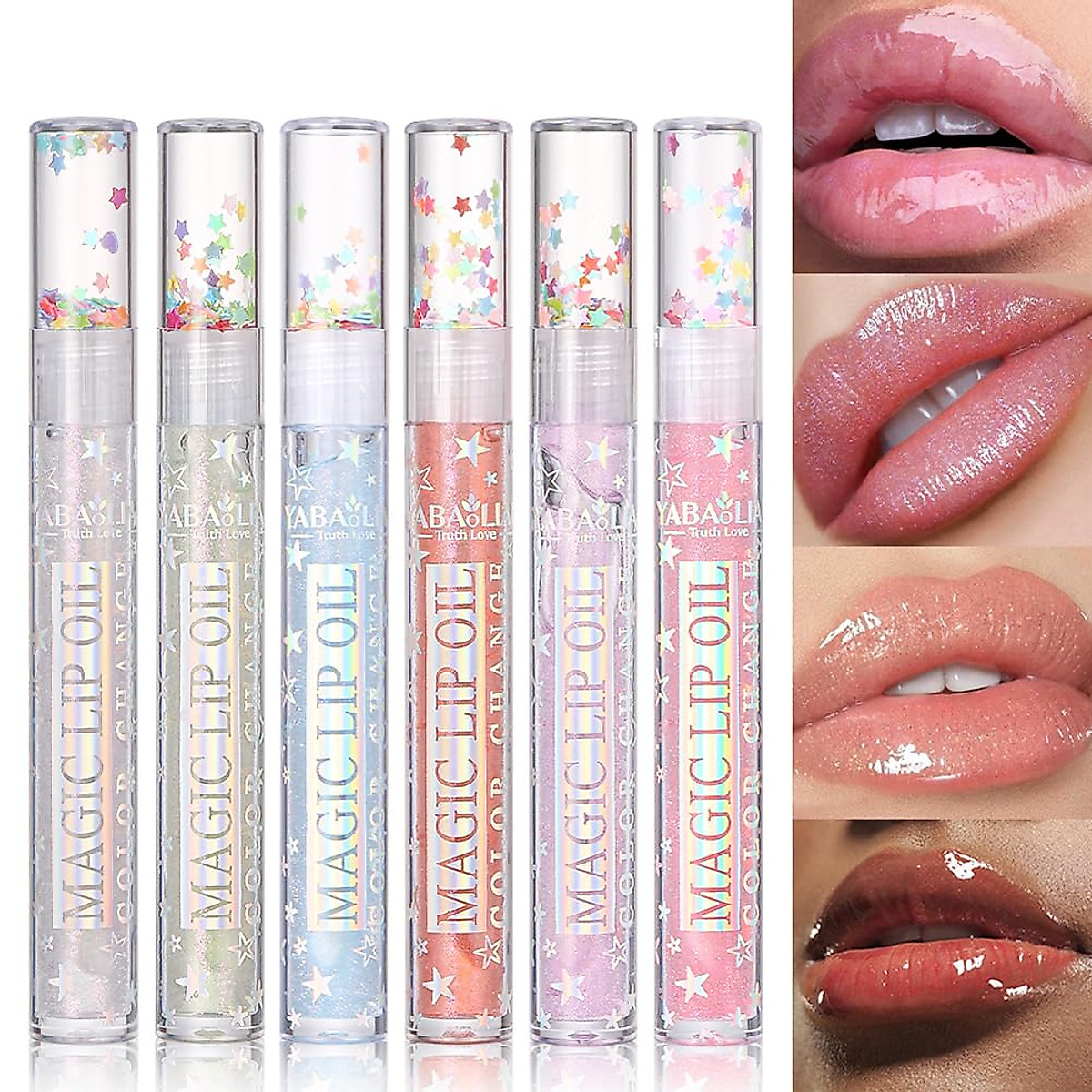 Petansy Shimmery Glitter Lip Gloss 6 Colors Liquid Lipstick Set Plumping Lip Oil | Syrupy gloss | Long Lasting | Moisturizing| High Shine | Lip Glow Set (6 Colors/Set)