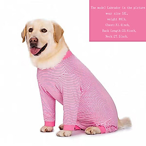 Yeapeeto Dog Onesie Surgery Recovery Suit for Large Medium Bodysuit Dogs Pajamas PJS Full Body for Shedding, Prevent Licking, Wound Protection, Cone Alternative (4X-Large (Pack of 1), Pink)