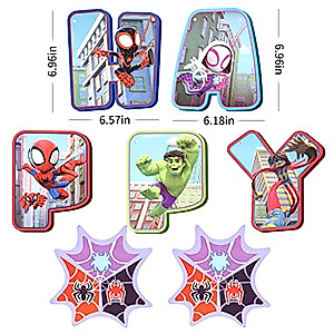 Cute Cartoon Birthday Banner Party Supplies Superhero Theme Happy Birthday Banners for Boys Girls Kids Teens Adults Birthday Party Decorations