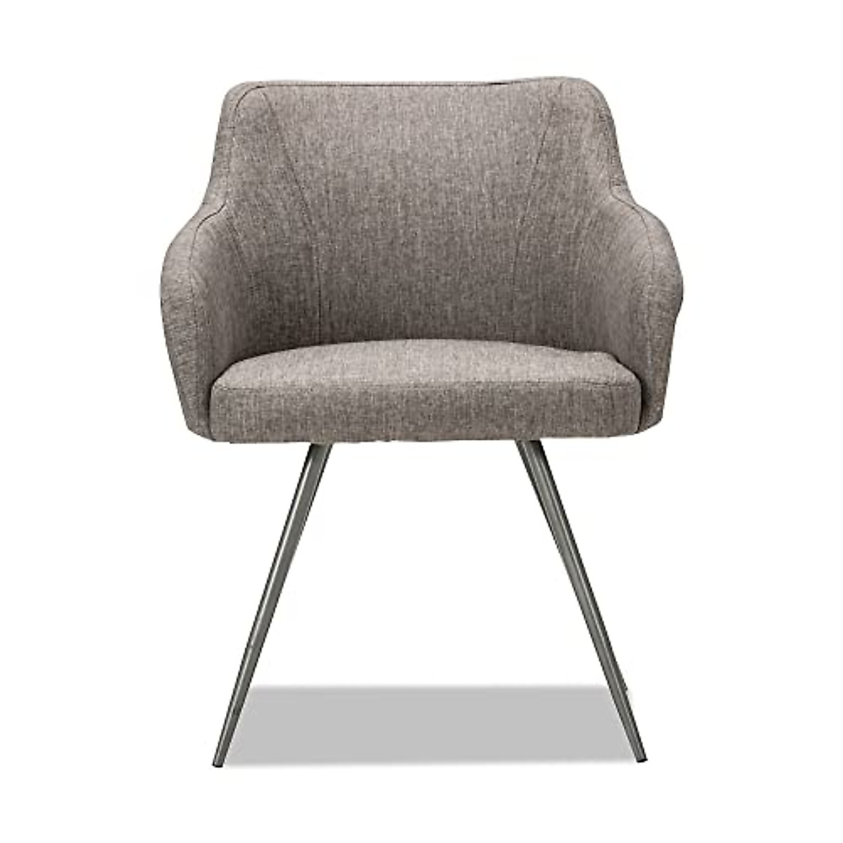 Alera ALECS4351 Captain Series Chrome Base 24 in. x 24.5 in. x 30.25 in. Guest Chair - Gray Tweed