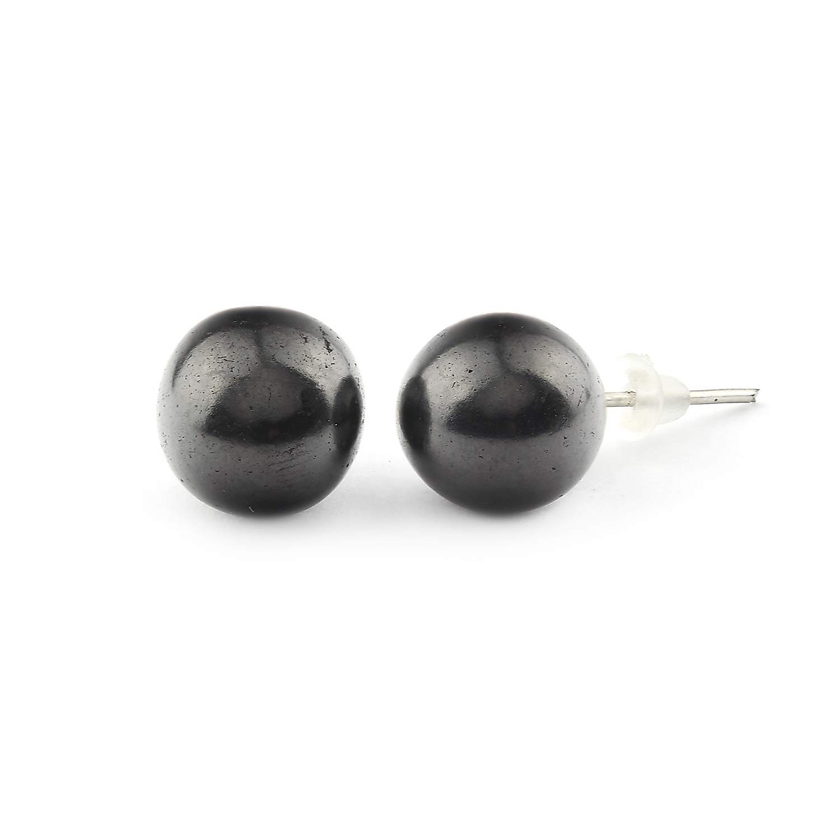 Heka Naturals Shungite Stone Earrings | Trendy Accessory for Women, Handmade Earrings - Natural Earrings for Women, Real Shungite Black Stone Crystal Earrings