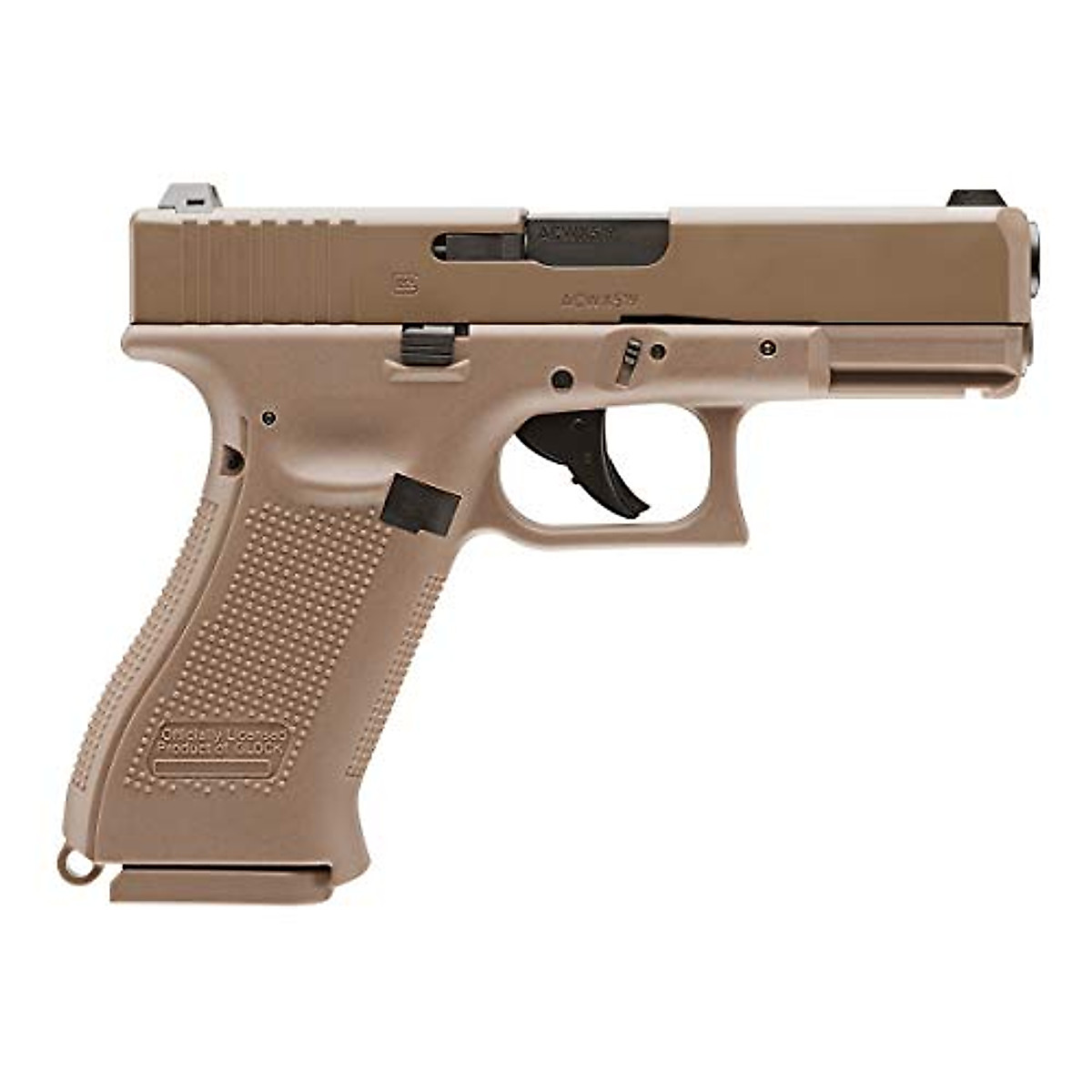 Wearable4U Glock 19X GEN5 Air Gun with 5x12 CO2 Tanks and Pack of 1500ct Steel BBS Bundle (Tan) (+CO2 +BBS)