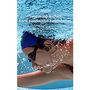 OCTANDRA Go Bone Conduction Headphones Open Ear IPX8 Waterproof Swimming Sports Earbuds Built-in 32GB Memory MP3 Player Bluetooth 5.3 Gaming Earphones Wireless Headset with Mic (S6 Pro) (Black & Red)