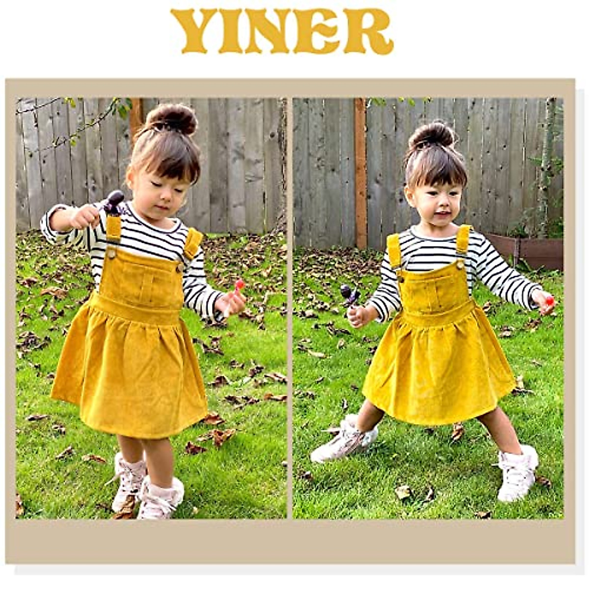 Toddler Baby Girl Clothes Overall Outfits Infant Long Sleeve Stripe Top Braces Skirt for Girls Fall Winter Girl's Clothes Set