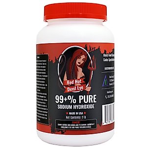 6 lb Red Hot Devil Lye Sodium Hydroxide Meets Food Chemical Codex High Grade Caustic Soda Beads