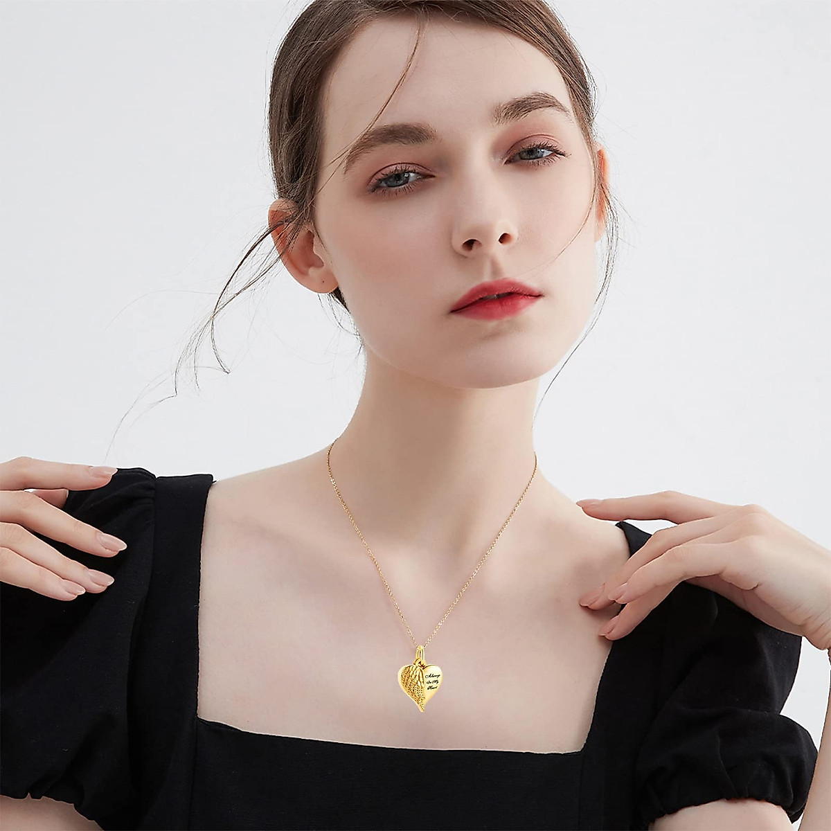 zeqingjw Always in My Heart Urn Necklace Cremation Jewelry for Ashes Pendants Memorial Lockets Keepsake Jewelry (Colorful-2)