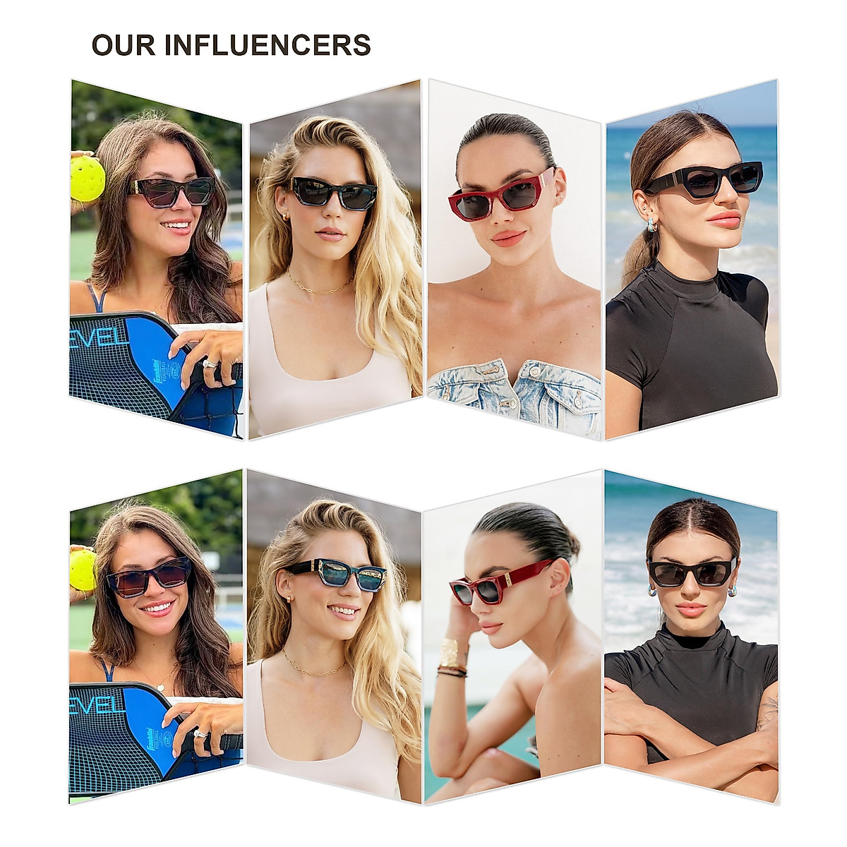 SOJOS Trendy Rectangle Cateye Sunglasses Womens Mens UV400 Fashion Chic Chunky Shades SJ2296, Black/Grey