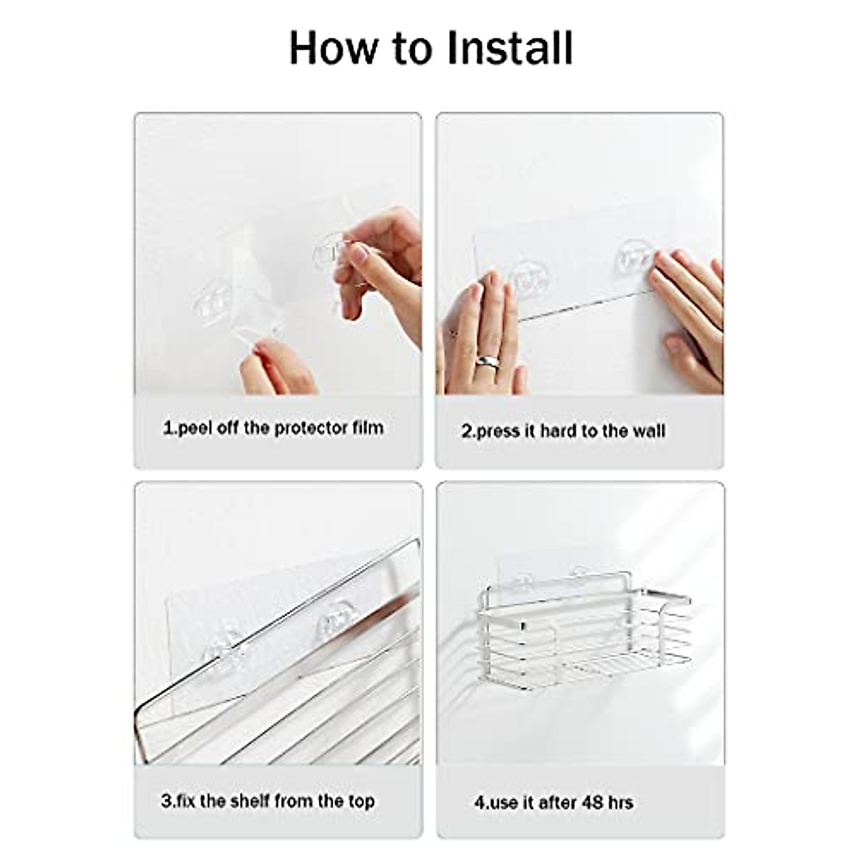 ProttyLife Shower Caddy, Shower Caddy Basket Shelf with Soap Holder,Adhesive Shower Organizer with Hooks,No Drilling SUS304 Rustproof Bathroom Shower Storage Organizer,Shower Shelves(Sliver)