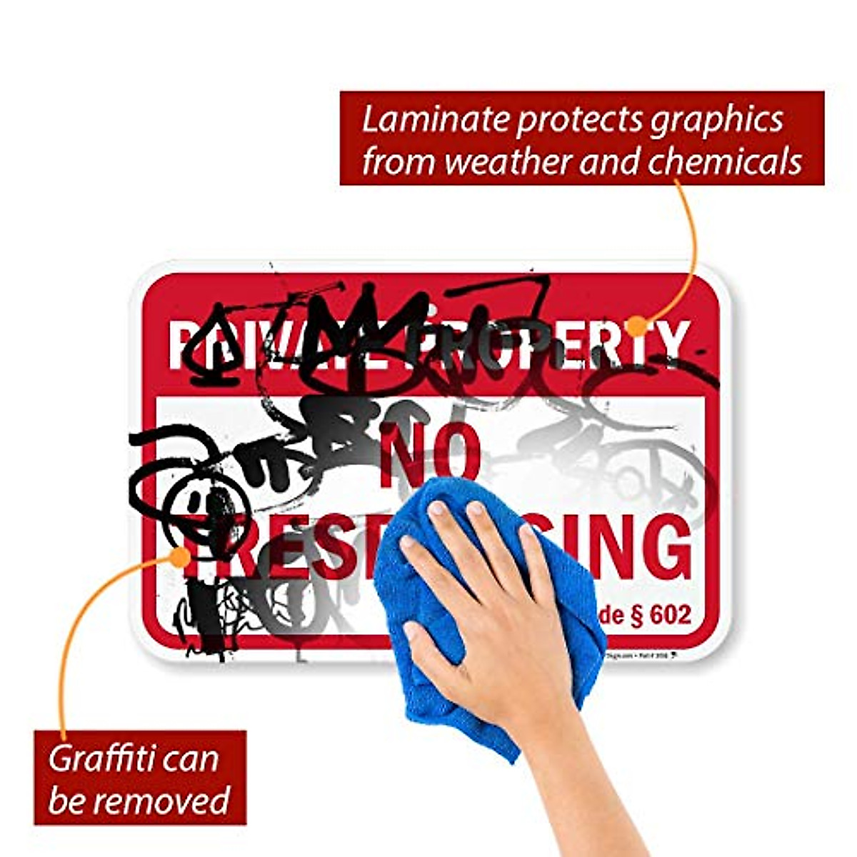 SmartSign 12 x 18 inch “Private Property - No Trespassing” Official California State Metal Sign, 63 mil Laminated Rustproof Aluminum, Red and White