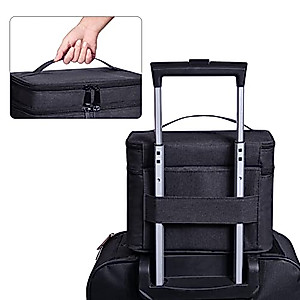 BM13YG Wearable Breast Pump Bag Fits Breast Pumps Like Momcozy, Medela, Lansinoh, Elvie, Willow, 2 Layers Portable Breast Pump Travel Bag for Working Moms and Extra Parts, Bag Only (Black)