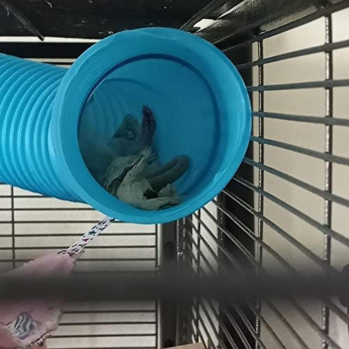 MUYG Plastic Hamster Fun Tunnels,Ferrets Foldable Exercising Training Tunnels Hamsters Hideout Tube 15 Pcs Small Animal Chew Toys for Guinea Pigs, Chinchillas, Rats, Gerbils (Blue)