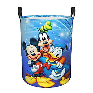 Cute Large Laundry Basket fit Cartoon Character A1 Durable Waterproof Portable with Handle for Bedroom Laundry Room collapsible laundry baskets Round Dirty Storage Clothes Basket Circular hampers - M