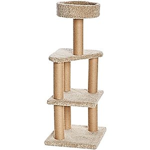 Amazon Basics Cat Tree Indoor Climbing Activity Tower with Scratching Posts, Large, 17.7" x 45.9", Beige