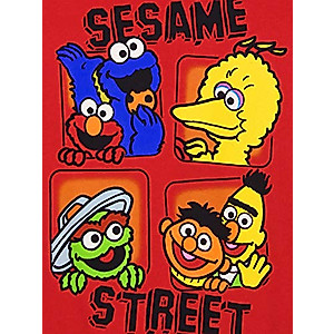 Sesame Street Gang Baby Toddler Boy's Girl's Short Sleeve T-Shirt Tee (Sesame Street Red, 2T)
