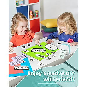 Memoking T02 Portable Small Printer with 3 Rolls Paper, Sticker Printer Machine for Study, Notes, Pictures, Photos, Journals, DIY and White Sticky Paper