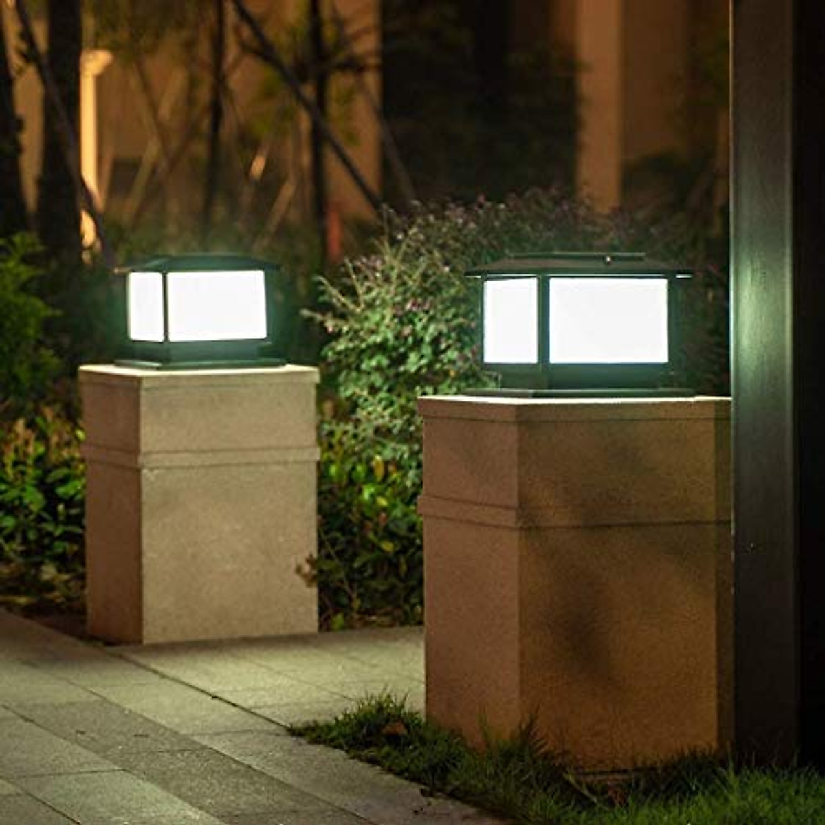ZZYJYALG Pillar Light Solar Pillar Light Light Waterproof Outdoor Home Garden Solar Lights Door