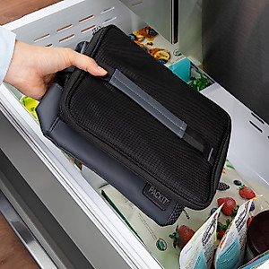 PackIt Freezable Lunch Pail, Black/Gray, Engineered with ECOFREEZE+ Technology: Triple Layered Protection for Ultimate Cooling, with Removable Crossbody Strap, Fresh Food On the Go