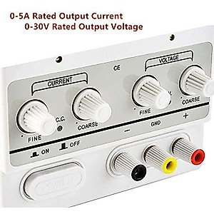 SUNCOO Variable DC Power Supply, Adjustable Switching Regulated Bench Power Supply 30V 5A with Digits Display high-Precision Outputs for Lab/Electronic Repair/DIY/Aging Test, 110v