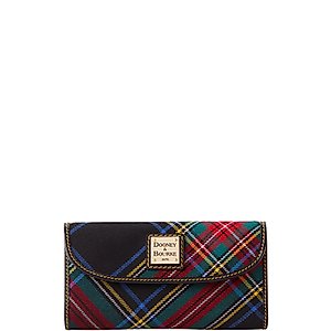 Dooney & Bourke Handbag, Tartan Continental Clutch - Black