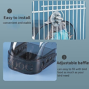 Yu’s north Bird Bath Cage, Cleaning Pet Supplies Cockatiel Bird Clear Bathtub with Hanging Hooks and Bottom Drawer for Little Bird Parrots Spacious Parakeets Portable Shower for Most Birdcage