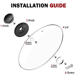 10 3/8" Glass Slow Cooker Lid SCRC507-Replacement for W Rival Slow Cooker 5 and 6 Quart Replacement Round Glass Lid