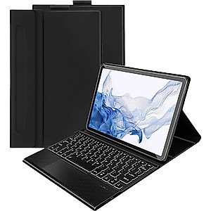 Sahara - Navigate Series Case with TrackPad for Samsung Galaxy Tab S10+, Tab S9 FE+, Tab S8+, and Tab S7 FE, Black (TB00222)