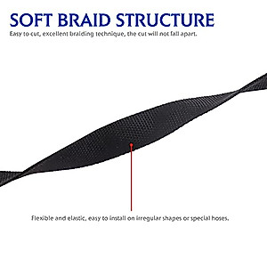 1/2" 5FT Heat Shrink Braided Tubing, Flexible Shrinkable Fabric Sleeve, Tear-Resistant for Protection Automotive Cable Marine Mechanical Wires Abrasion