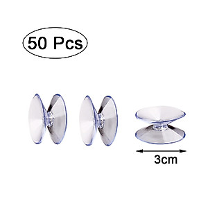 YUANHONGJIAN Suction Cup Plastic Sucker Pads Without Hooks, Clear, 50 Pack Double Sided Suction Cups Sucker Pads Glass Table Top Spacers for Glass Plastic Table Mirror Ceramic