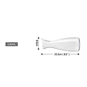 Carafes Pitchers With Lid,Clear Plastic Water Pitcher Or Beverage Drink Dispenser Jug For Cold Brew,Juice,Iced Tea, Coffee,Mimosa Bar（20 oz)