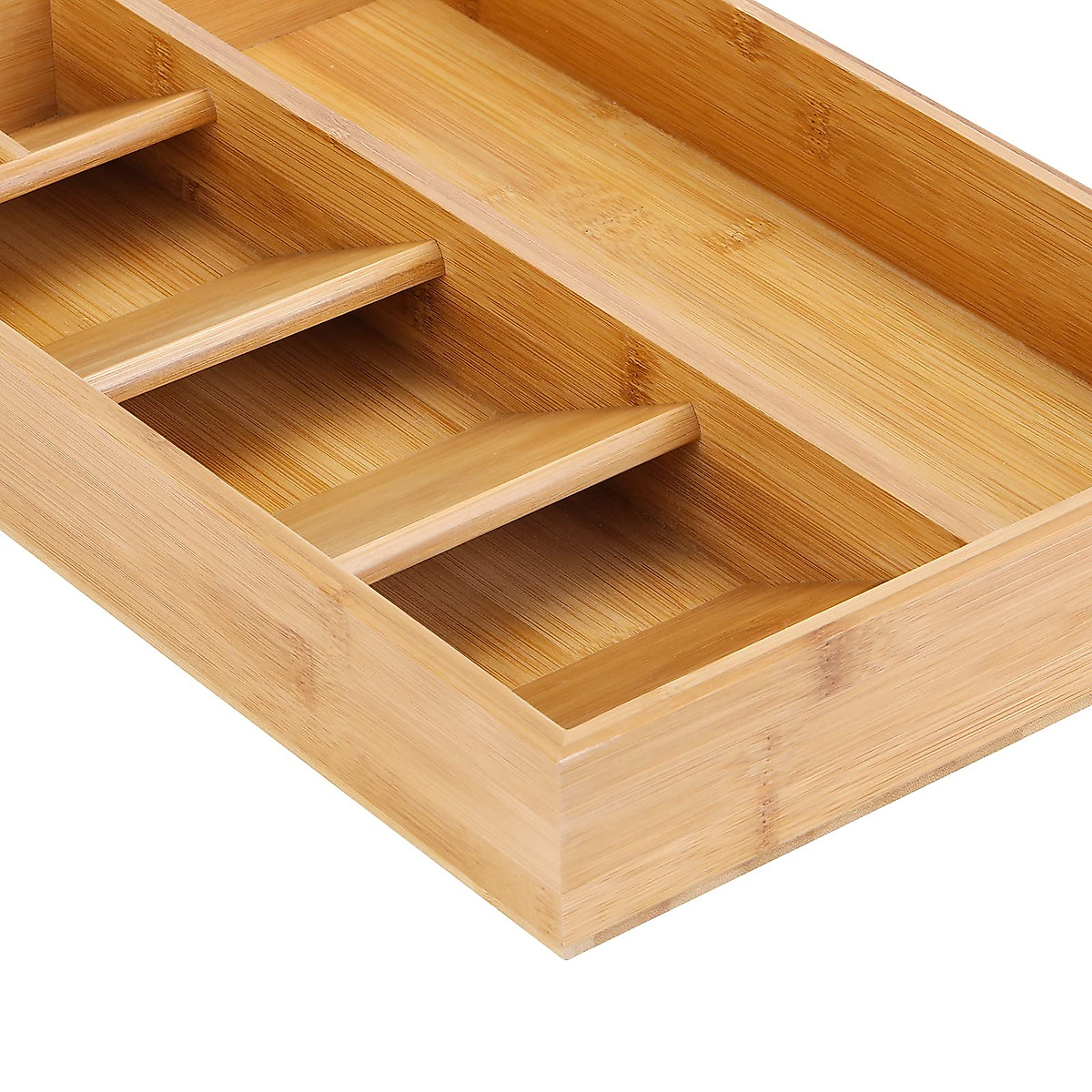 Reviaras Kitchen Drawer Organizer, Bamboo Kitchen Drawer Organizer, Kitchen Drawer Organizer for Silverware