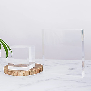 PINGEUI 2 PCS 12 x 12 x 3/8 Inch Clear Acrylic Plexiglass Sheets, Durable Square Cast Plexiglass Panels, Plastic Plexiglass Board with Protective Films for DIY Projects, Signs, Home Decor