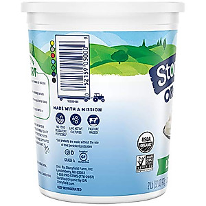 Stonyfield Organic Lowfat Yogurt, Plain, 32 oz. – 7g of Protein, Multiserving Yogurt Snack & Cooking Substitute