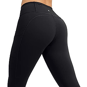 Ewedoos High Waisted Leggings with Pockets for Women, Yoga Pants for Women Workout Leggings for Women with Pockets (Ew330 Black, Large)