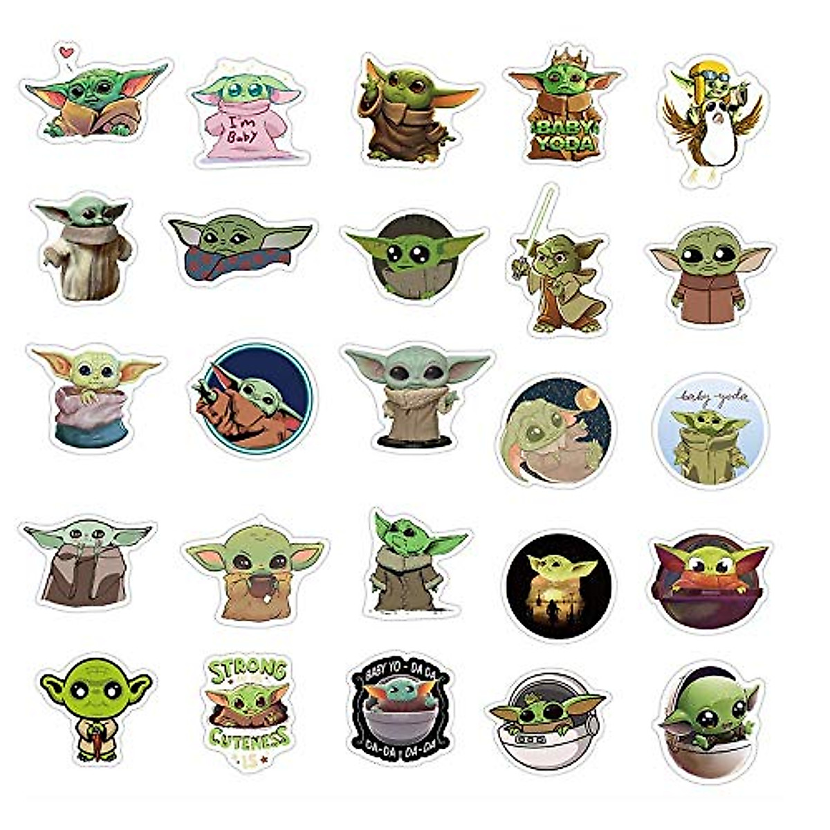 Baby Yoda Merchandise Stickers 50 PCS, The Mandalorian Star Wars Stickers, Qoosea Baby Yoda Decal for Water Bottles Refrigerator Laptop Book Kid Gift Luggage…