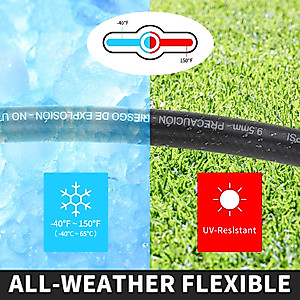 Hromee Air Compressor Hose 3/8 Inch x 100 Feet Hybrid Hose with Fittings, 1/4" Industrial Universal Quick Coupler and 2PCS I/M Plug Kit, Black