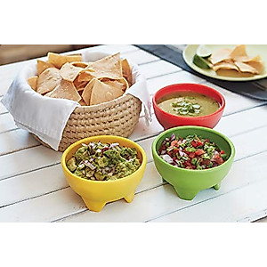 Fox Run Multicolor Salsa Bowls, 5-Inch Diameter, Set of 3, Red, Yellow, Green
