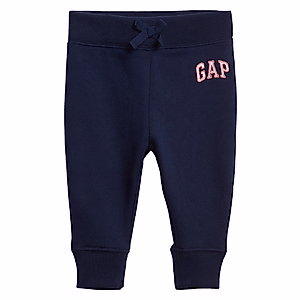 GAP Baby Girls Logo Pull-on Joggers Sweatpants, Elysian Blue, 12-18 Months US
