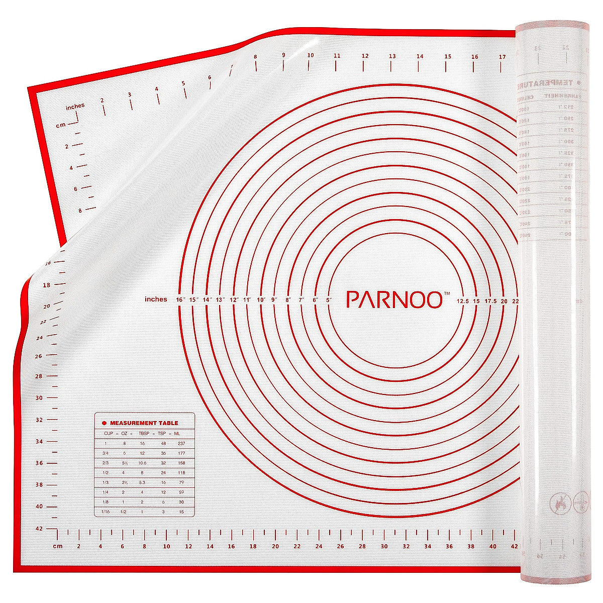 Silicone Baking Mat with Measurements 17 x 25 Inch, Food-Grade Non-Stick Pastry Rolling Sheet