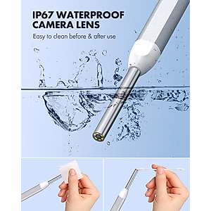 Anykit Digital Otoscope with Gyroscope, HD Ultra Clear View Ear Camera with Ear Wax Removal Tools, Video Ear Scope Otoscope with Light, Compatible with Android, iPhone 15 (Silver)