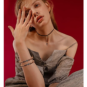 FIRAZIO 12Pcs Christian Prayer Beads Bracelet for Women Mens Wooden Beads Cross Bracelet Religious Mala Beaded Bracelets Fashion Jewelry 6mm/8mm